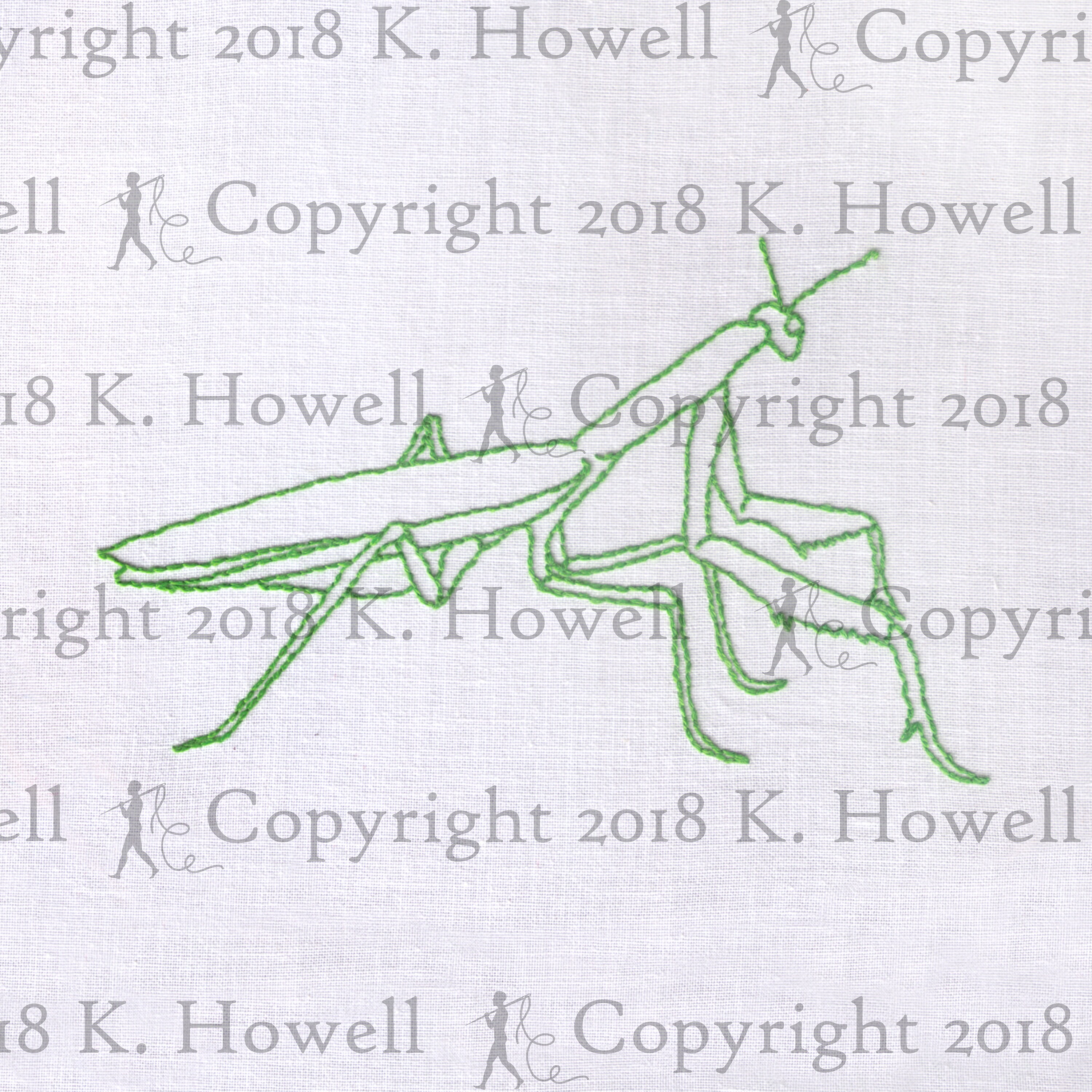 Praying Mantis Hand Embroidery Pattern, Insect, Bug, Praying Mantis ...