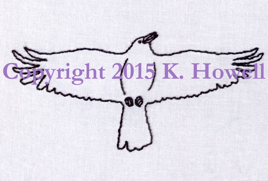 Crow Hand Embroidery Pattern, Soaring, Bird, Flying, Flight, PDF - Etsy