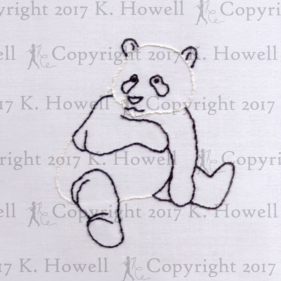 Panda Hand Embroidery Pattern Animal Zoo Panda Giant | Etsy