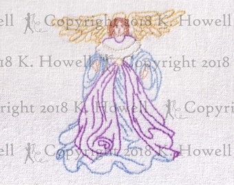 Angel Hand Embroidery Pattern Christmas Angel Tree | Etsy