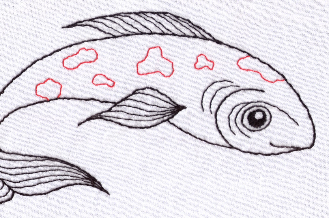 Fish Hand Embroidery Pattern Koi Fish Carp PDF | Etsy
