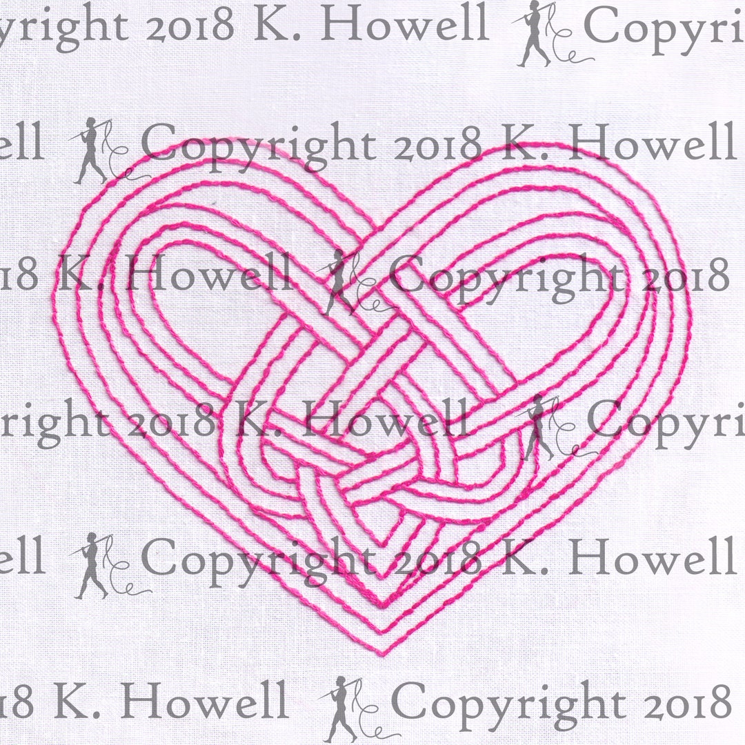 Heart Celtic Knot Hand Embroidery Pattern, Heart, Celtic, Knot, Celtic ...