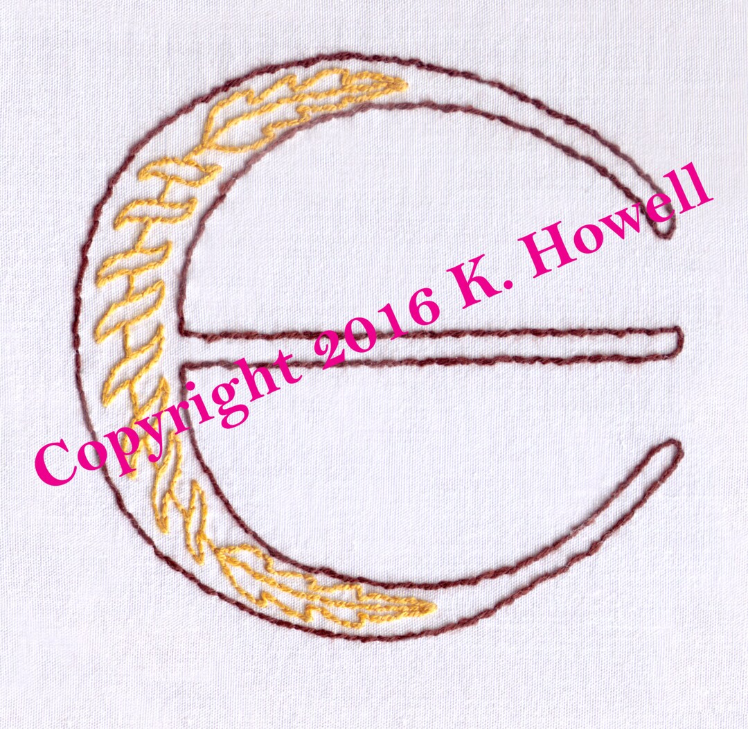 E Hand Embroidery Pattern, Medieval, Letter, Monogram, Font ...