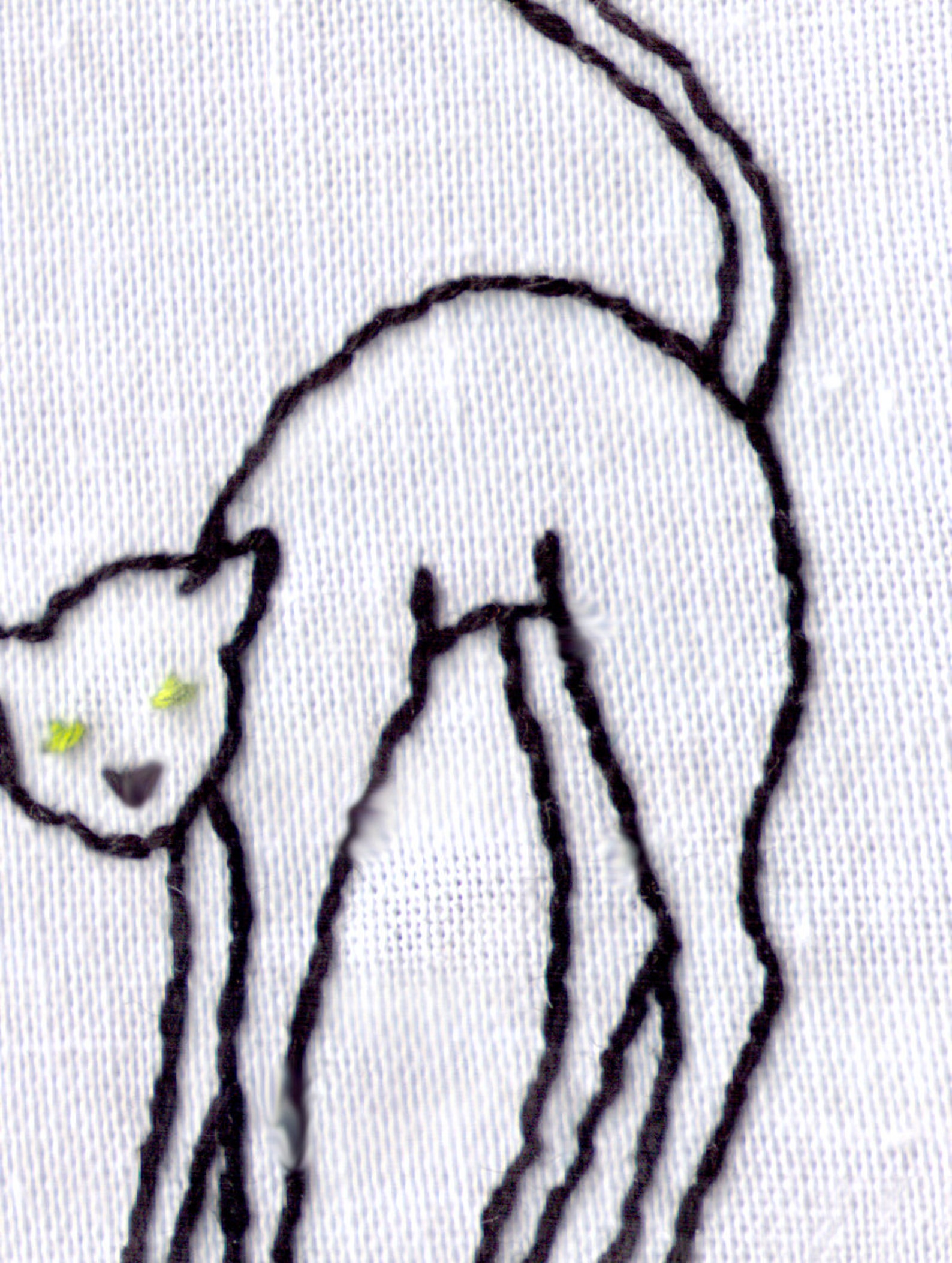 Cat Hand Embroidery Pattern PDF Scared Cat Halloween | Etsy