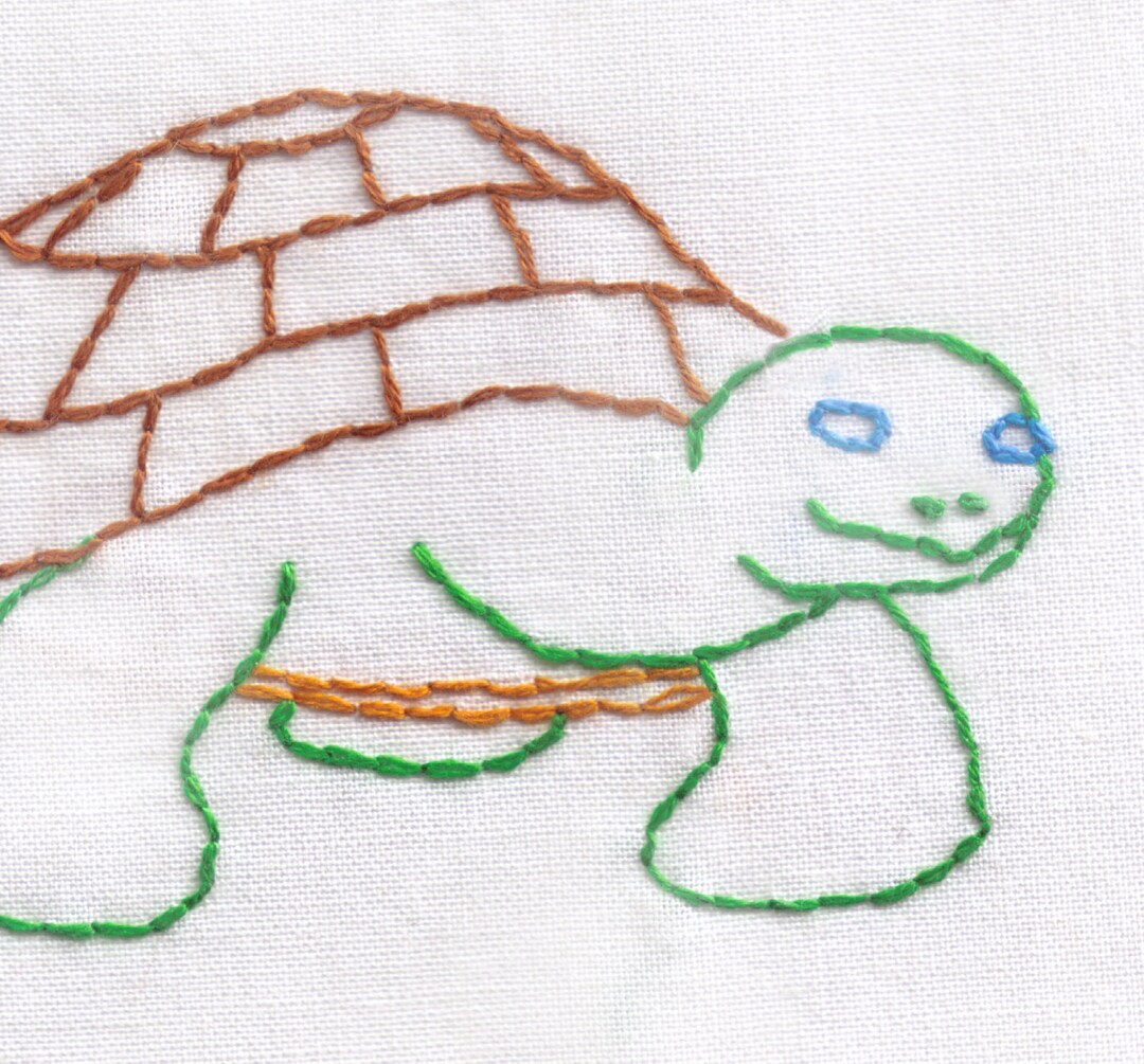Turtle Hand Embroidery Pattern, PDF - Etsy