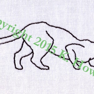 Cat Hand Embroidery Pattern, Pouncing, Stalking, Hunting, Feline, Pet ...
