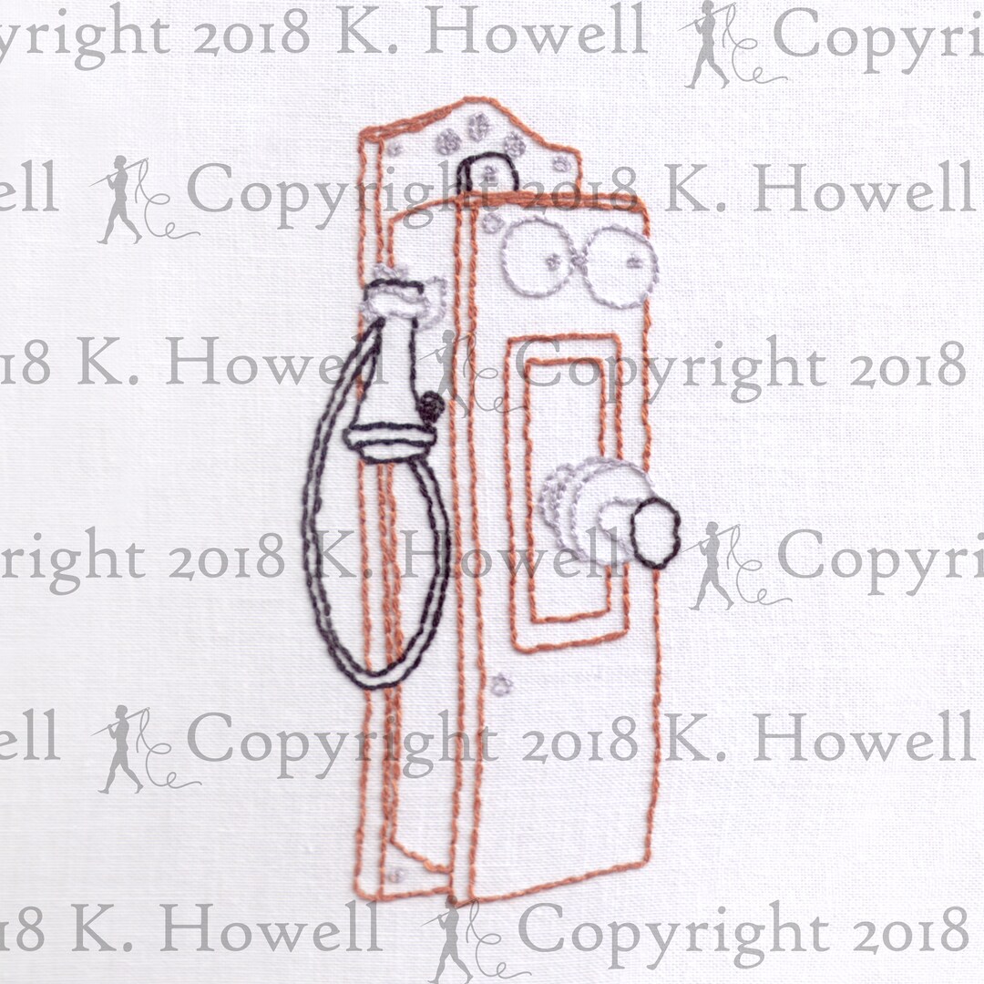 Phone Hand Embroidery Pattern, Antique, Operator, Wall, Phone ...