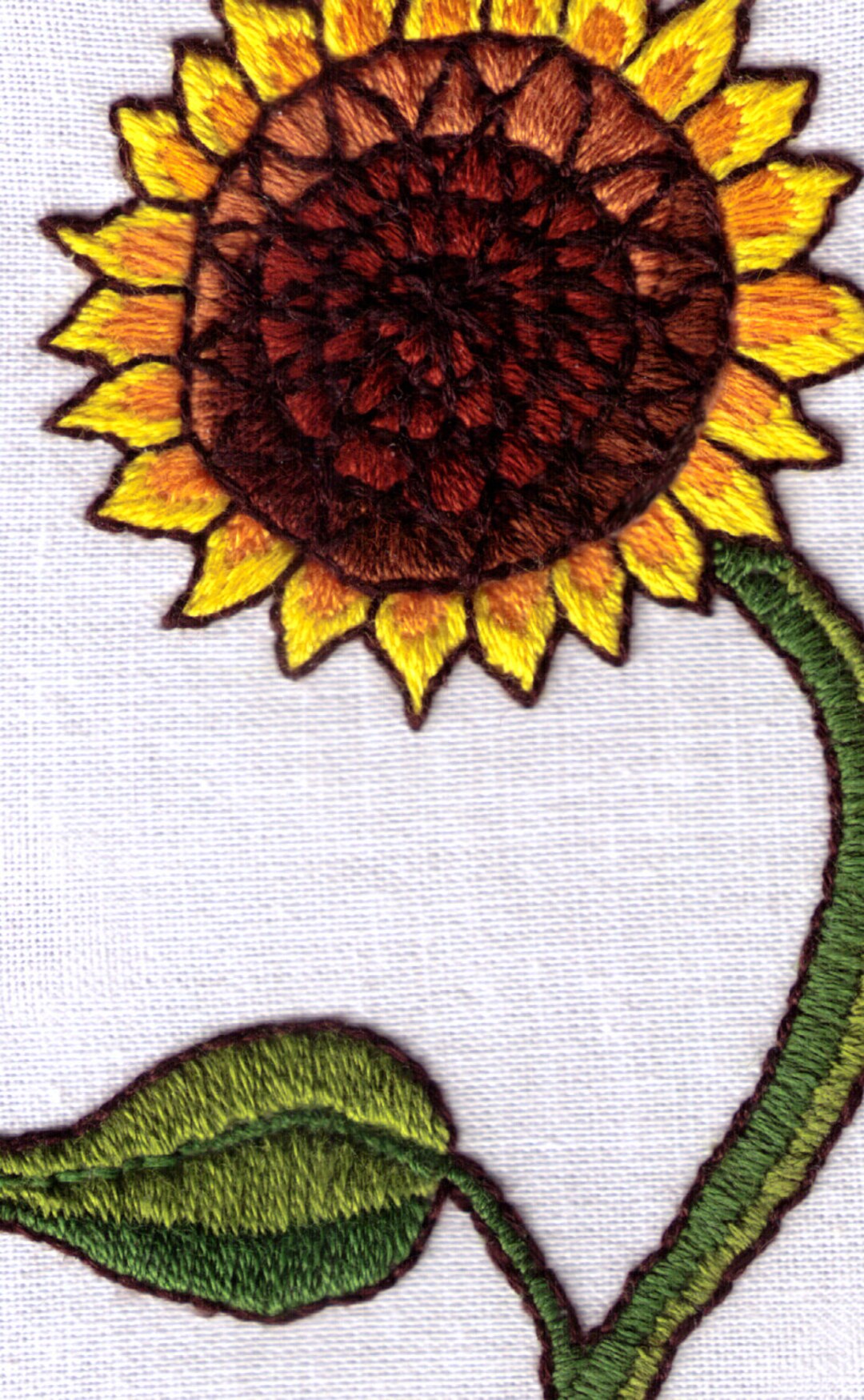 Sunflower Hand Embroidery Pattern, Crewel, Satin Stitch, Flower, PDF - Etsy