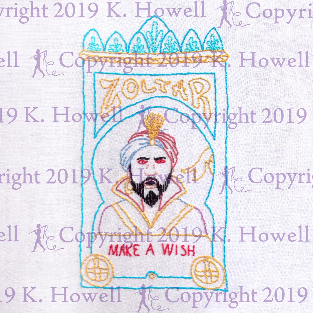 Zoltar Hand Embroidery Pattern, Zoltar, Fortune, Teller, Wish, Big, Tom ...