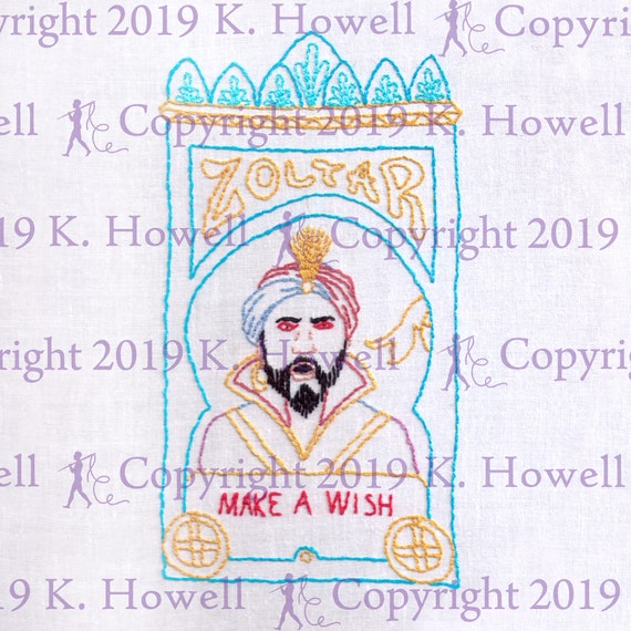 Zoltar Hand Embroidery Pattern Zoltar Fortune Teller Wish | Etsy