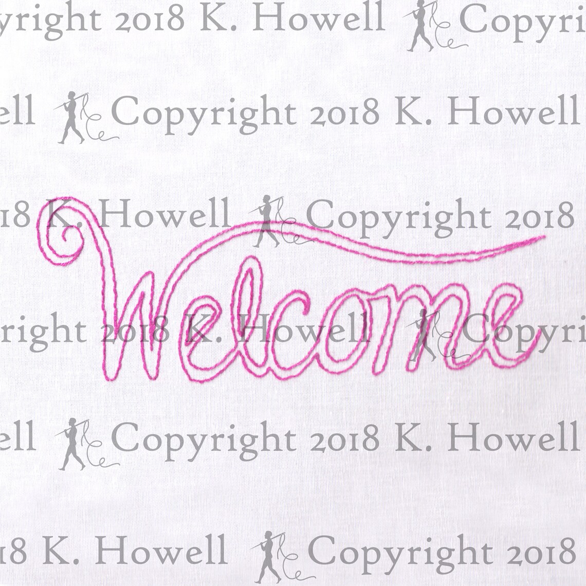 Welcome Hand Embroidery Pattern, Welcome, Come In, Friendly, Greeting ...