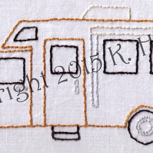 RV Hand Embroidery Pattern, Motorhome, RV, Camping, Recreation ...