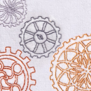 Gears Hand Embroidery Pattern, Industrial, Machine, Steampunk ...
