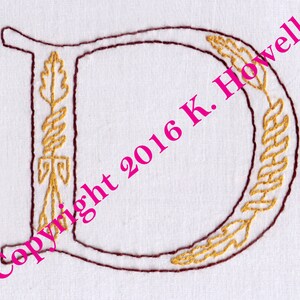 D Hand Embroidery Pattern, Medieval, Letter, Monogram, Font ...