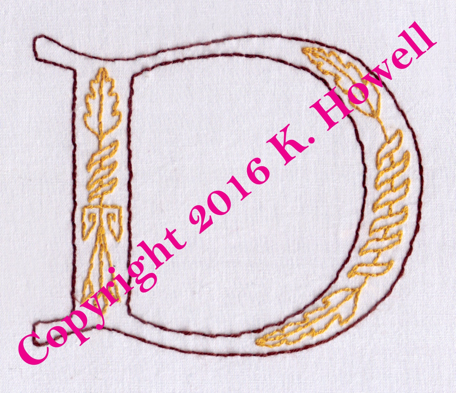 D Hand Embroidery Pattern Medieval Letter Monogram Font | Etsy