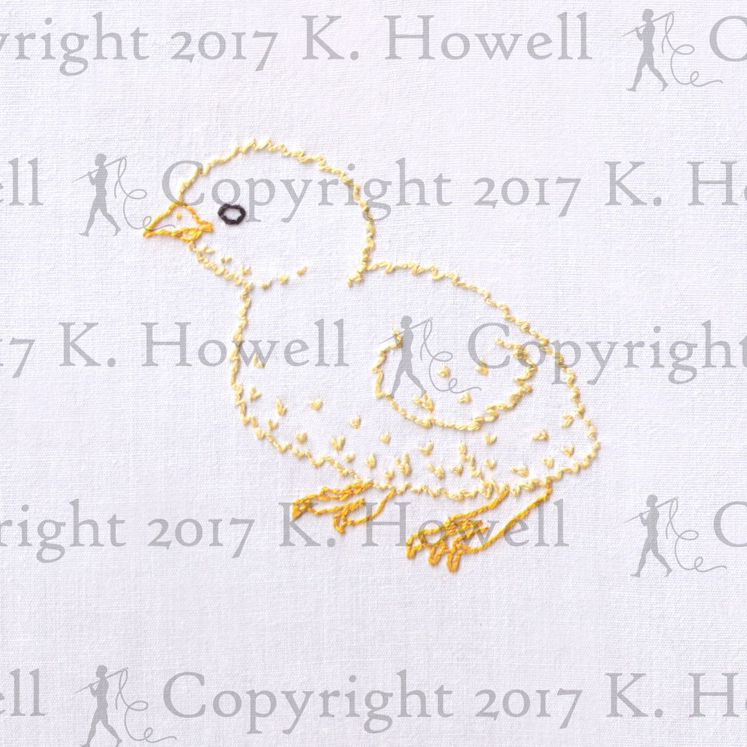 Chick Hand Embroidery Pattern, Chicken, Chick, Baby, Farm, Country, Hen ...