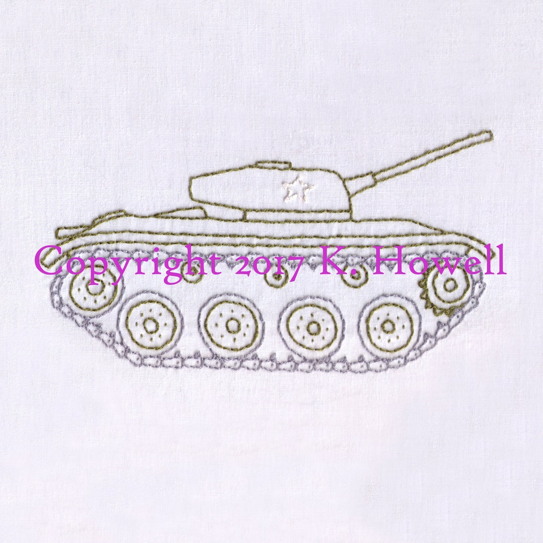 Tank Hand Embroidery Pattern, Military, Vehicle, Marine, Army, War ...