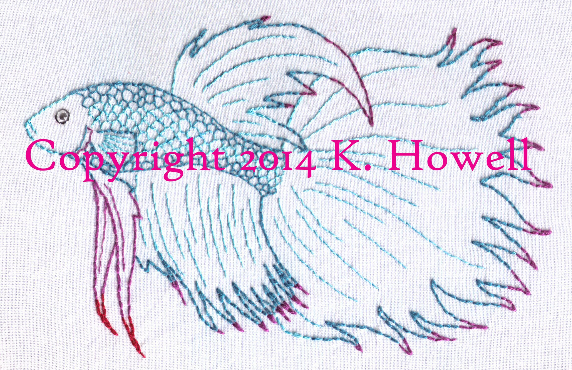 Betta Fish Hand Embroidery Pattern Betta Max Pet Fish | Etsy