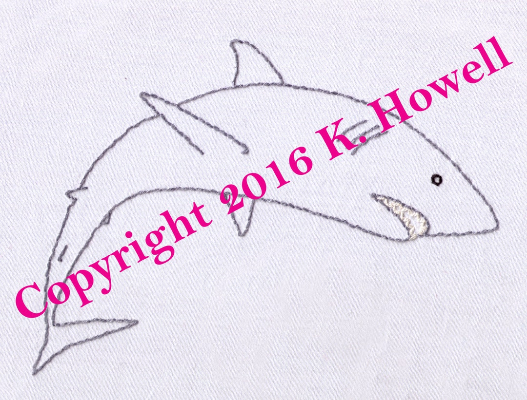 Shark Hand Embroidery Pattern, Ocean, PDF - Etsy