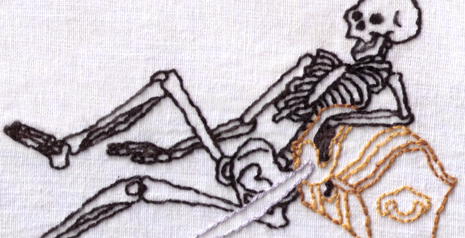 Skeleton Hand Embroidery Pattern Treasure Bones Dead | Etsy