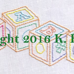 Baby Blocks Hand Embroidery Pattern, Stuff, Baby, Blocks, Wooden ...