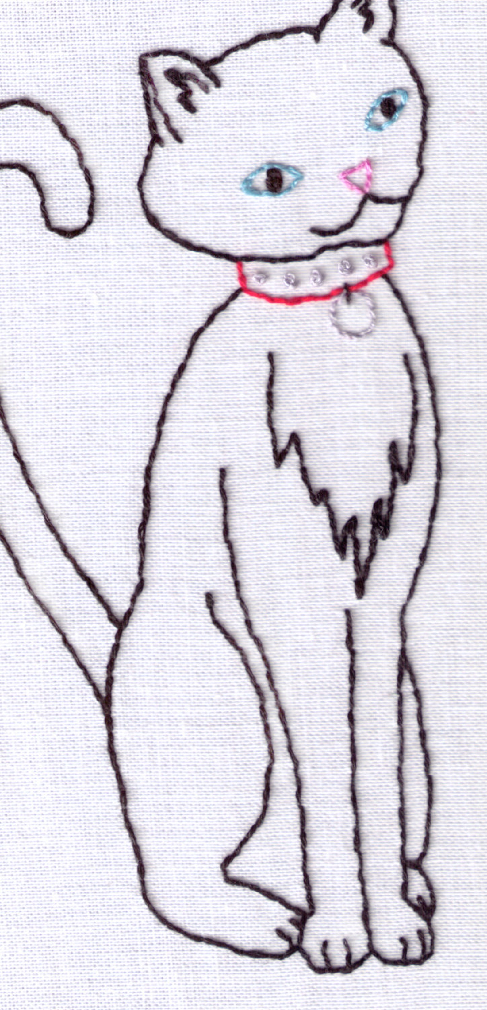 Cat Hand Embroidery Pattern, Cat With a Collar, Feline, Pet, PDF - Etsy