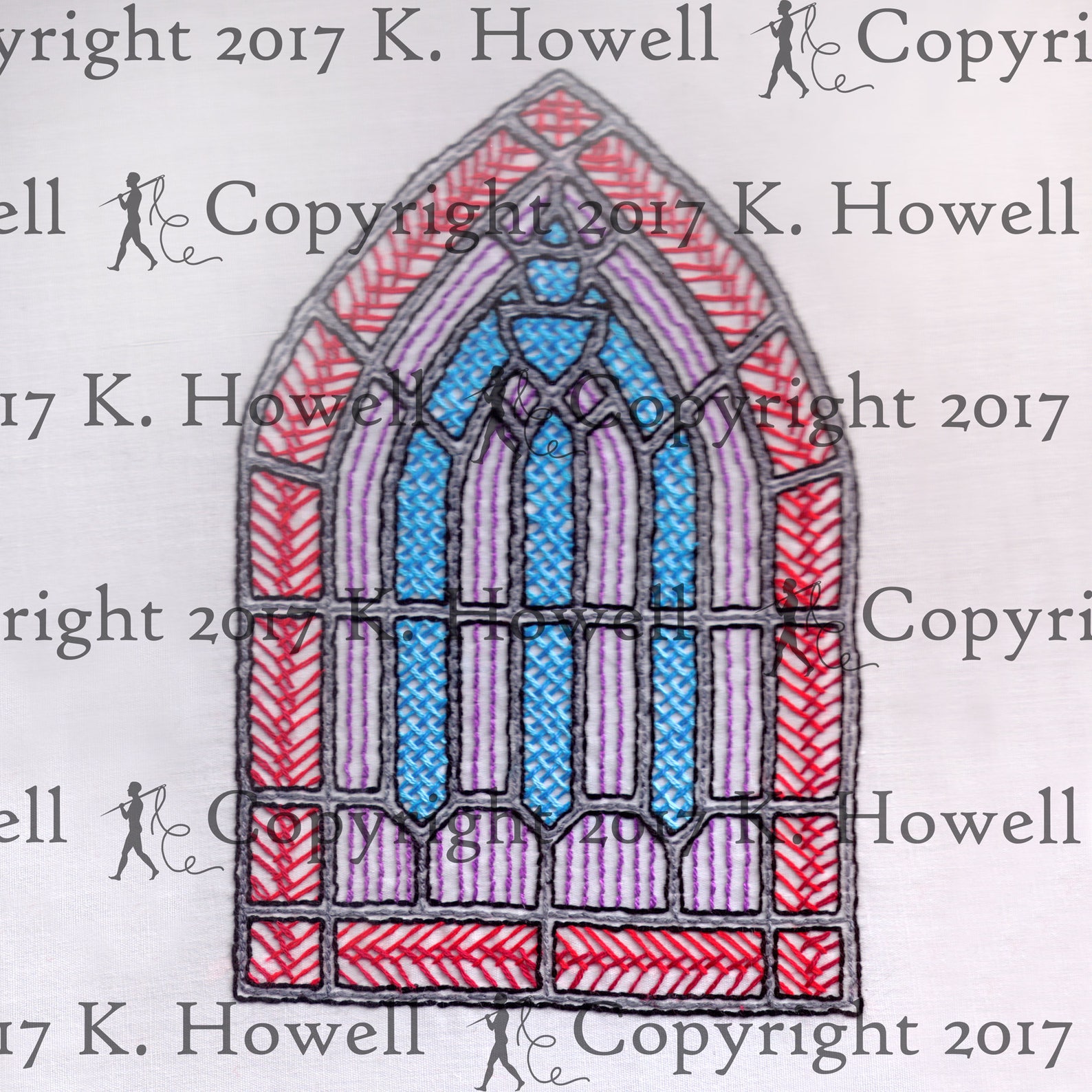 Stained Glass Hand Embroidery Pattern Stained Glass Window - Etsy