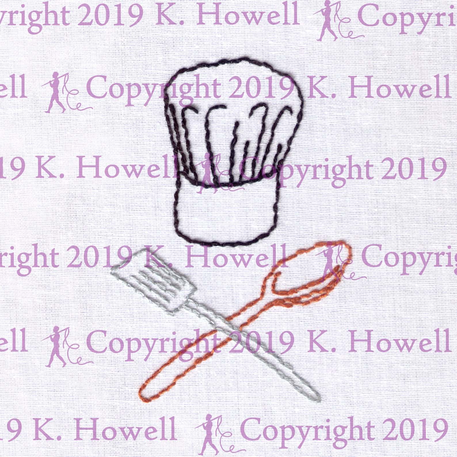 Chef Logo Hand Embroidery Pattern, Chef, Cook, Baker, Hat, Spoon ...