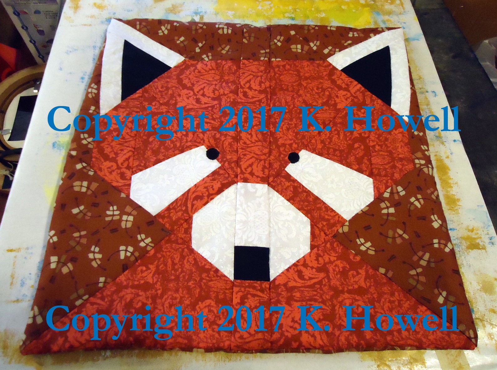 Red Panda Quilt Block Embroidery Pattern Pillowcase Pillow - Etsy