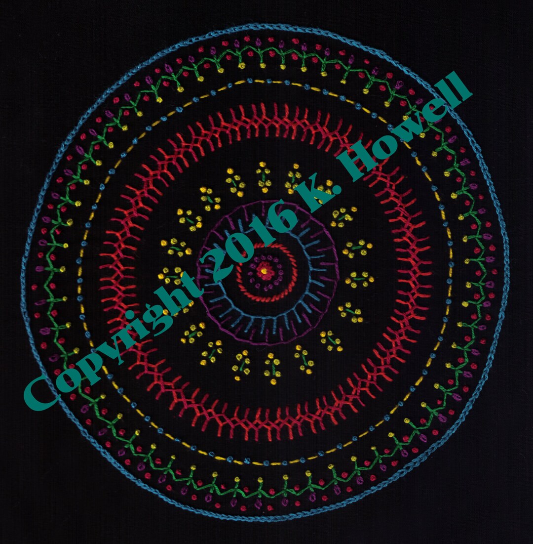 Mandala Sampler, Hand Embroidery Pattern, Circle, Sampler, Fancy ...