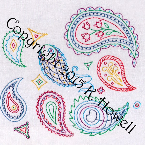 Paisley Embroidery - Etsy