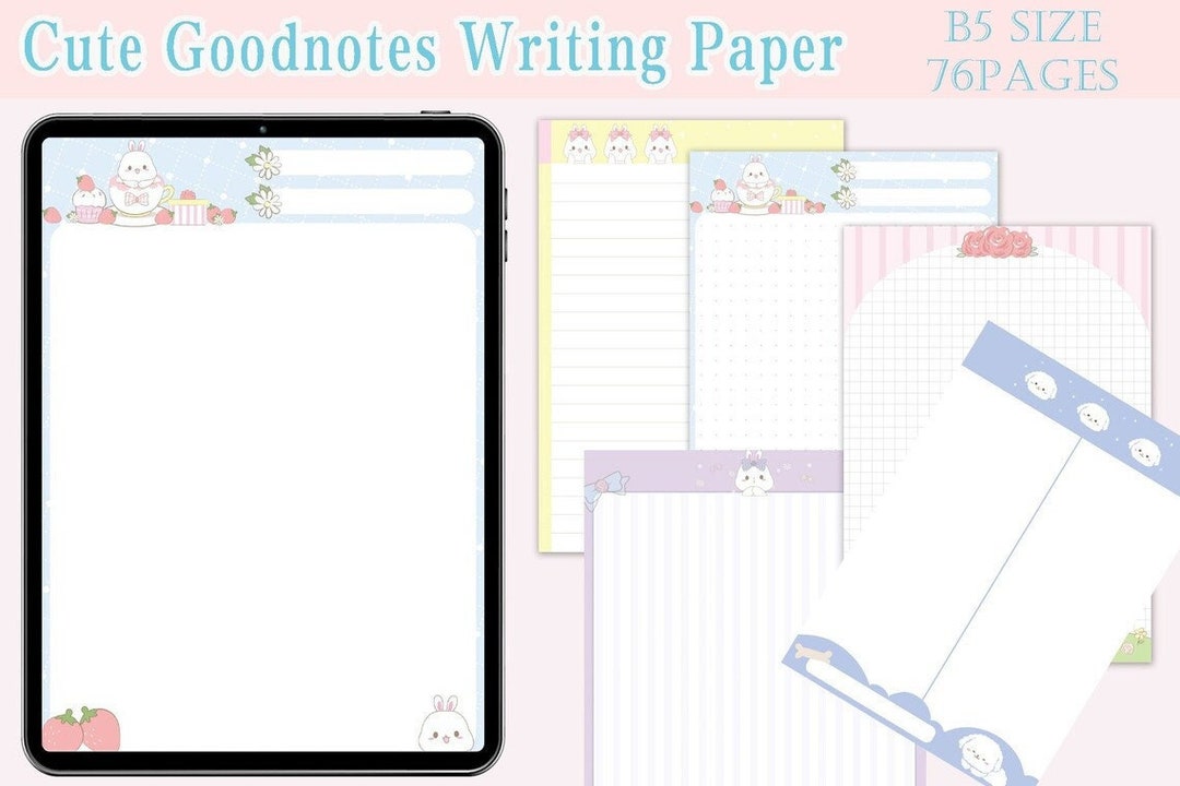 CUTE Digital Goodnotes Writing Paper B5 Size Notebook Notepaper Planner ...