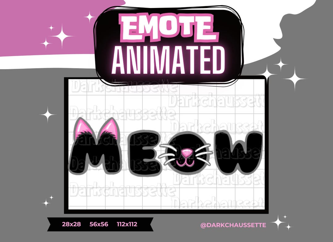 Twitch Emote Black Meow, Twitch Emote Black Cat, Emote Meow, Emote Cat ...