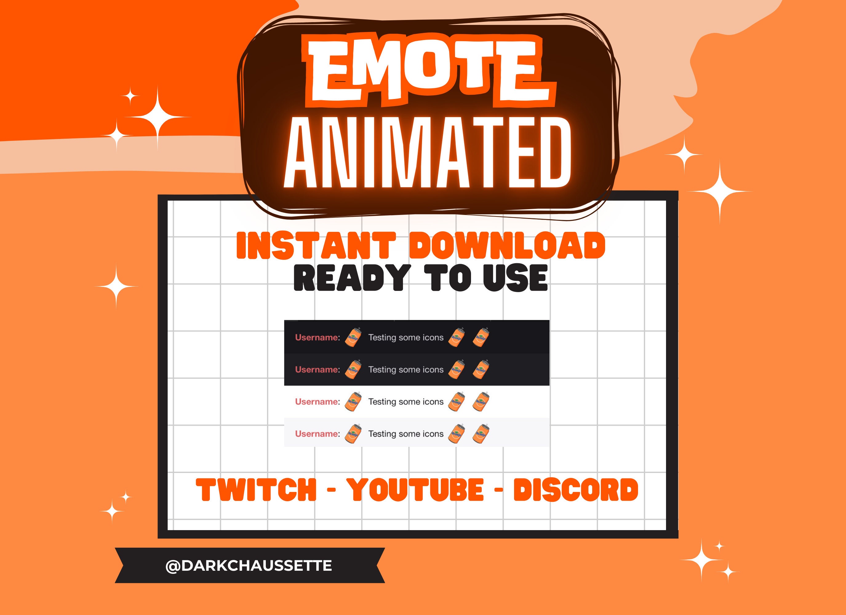 Twitch Animated Emote Soda Orange, Emote Soda, Discord, Youtube, Kick ...