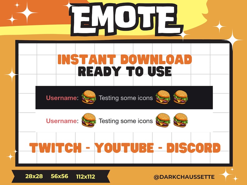Twitch Emote Burger, Discord, Youtube, Stream, Streaming - Etsy