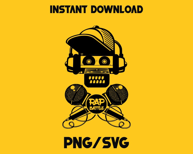 Rap Battle Sign Skull Svg, Headphones Svg, Cool Skull Svg, Rap Svg ...