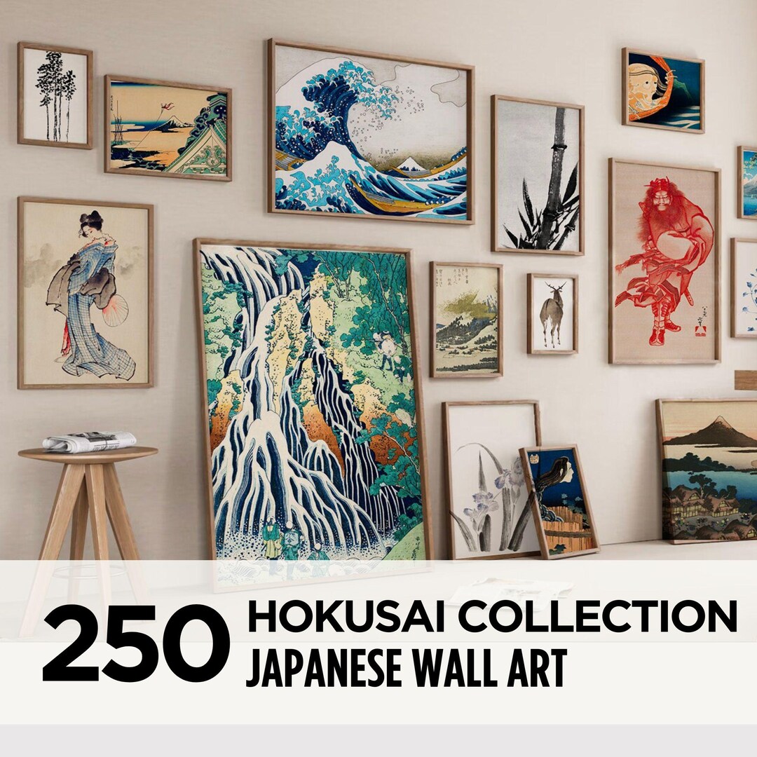 250 Hokusai Art Print Mega Bundle of Eclectic Japanese Wall Art Gallery ...