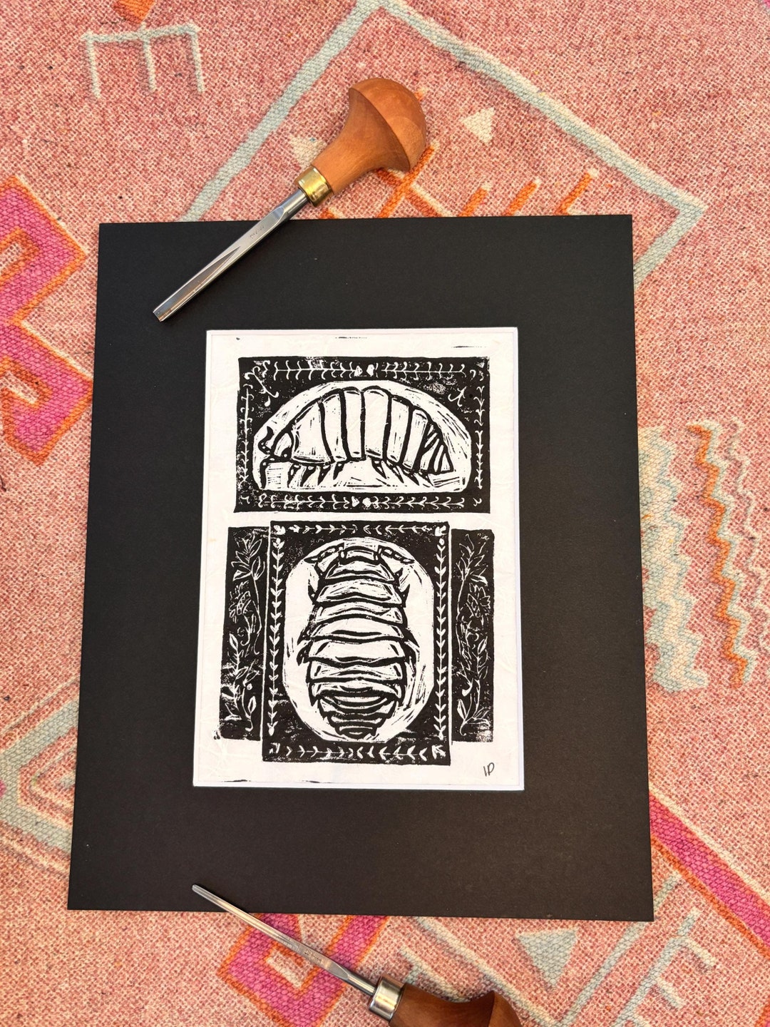Isopod Bug Linocut Print - Etsy