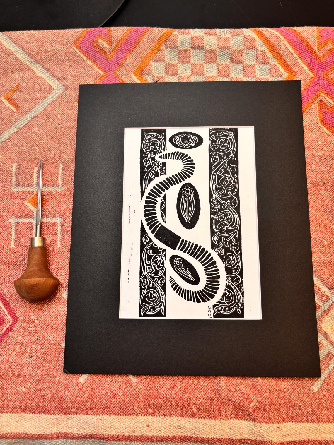 Redesigned Worm Linocut Print - Etsy
