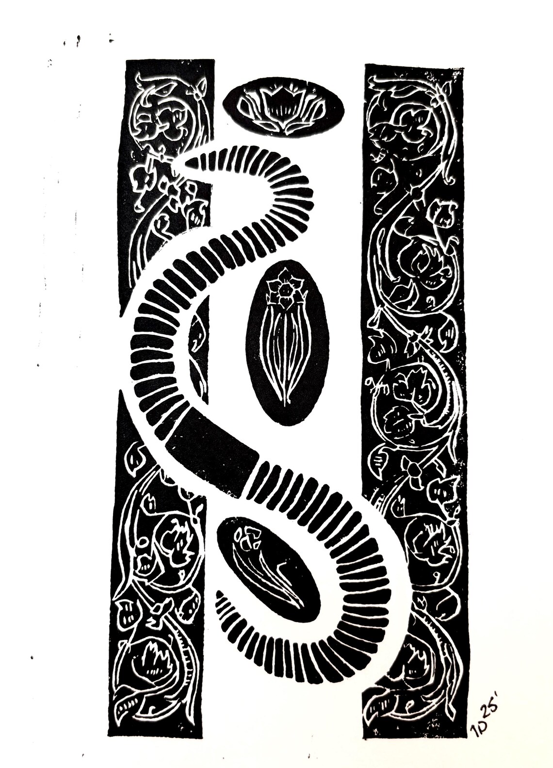 Redesigned Worm Linocut Print - Etsy