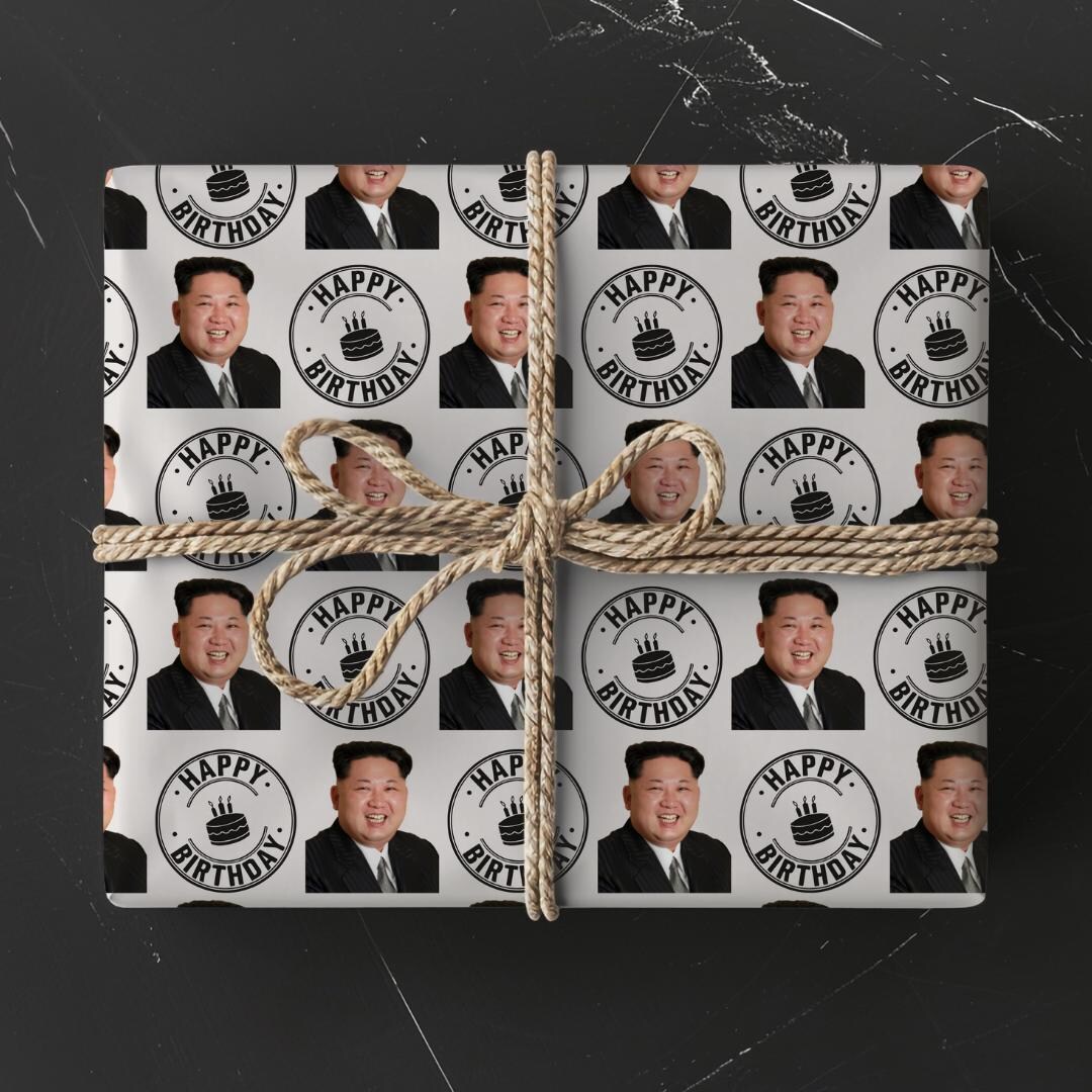 Funny Kim Jong Un Birthday Wrapping Paper: Quirky Gift Wrap (60cm X ...