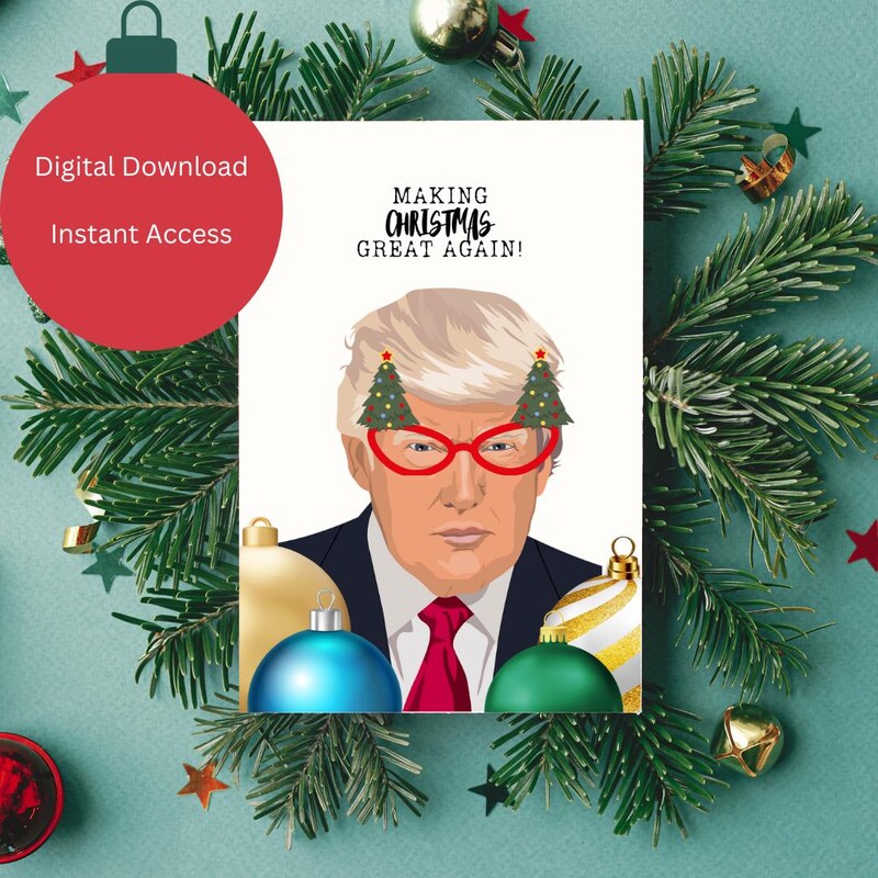Trump Christmas Card - Etsy