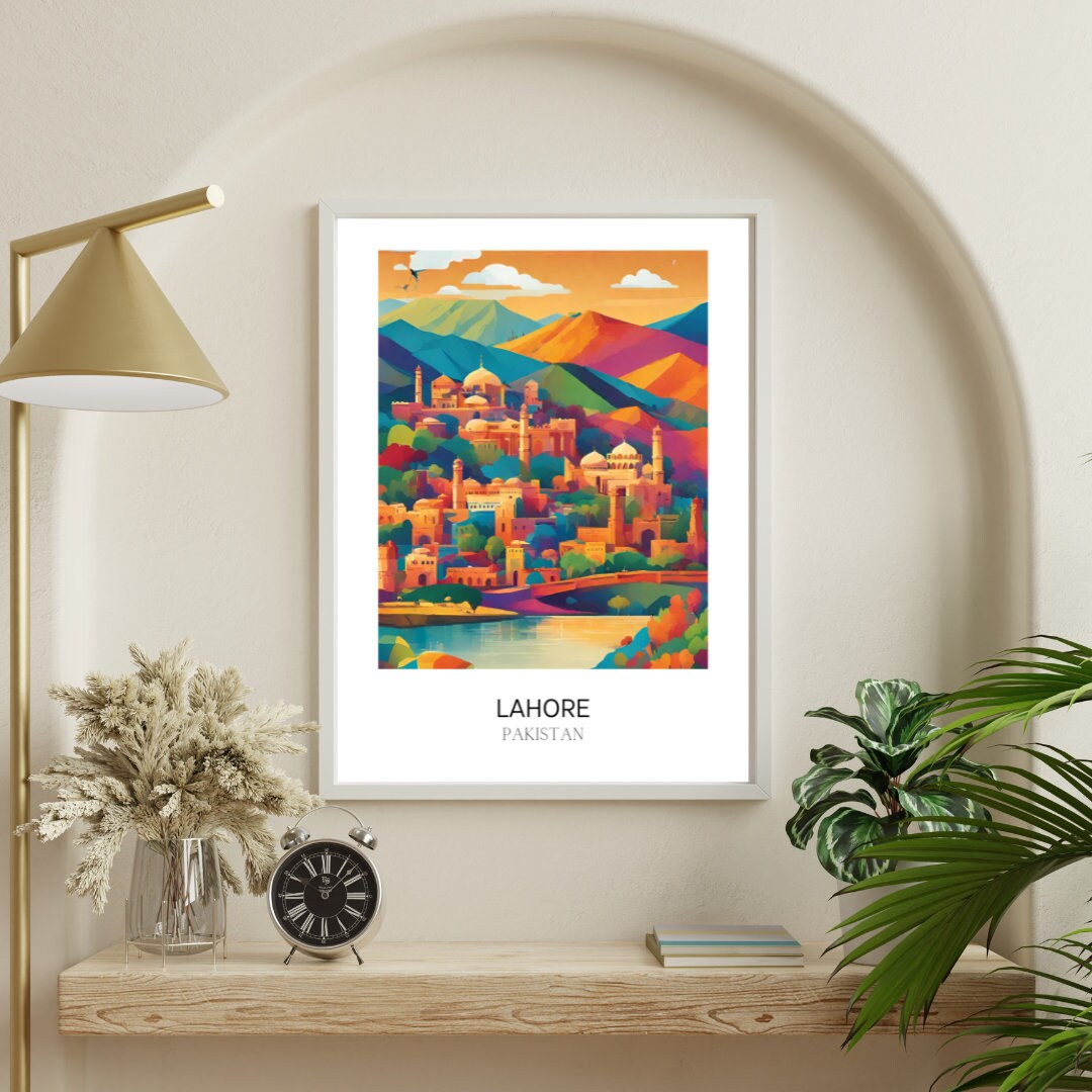 Lahore Travel Poster Lahore Travel Print Retro Travel Poster Pakistan ...
