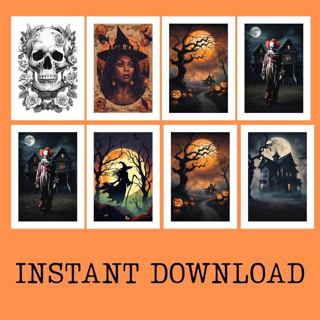 20 Digital Halloween Posters Instant Download 20 Spooky Halloween ...
