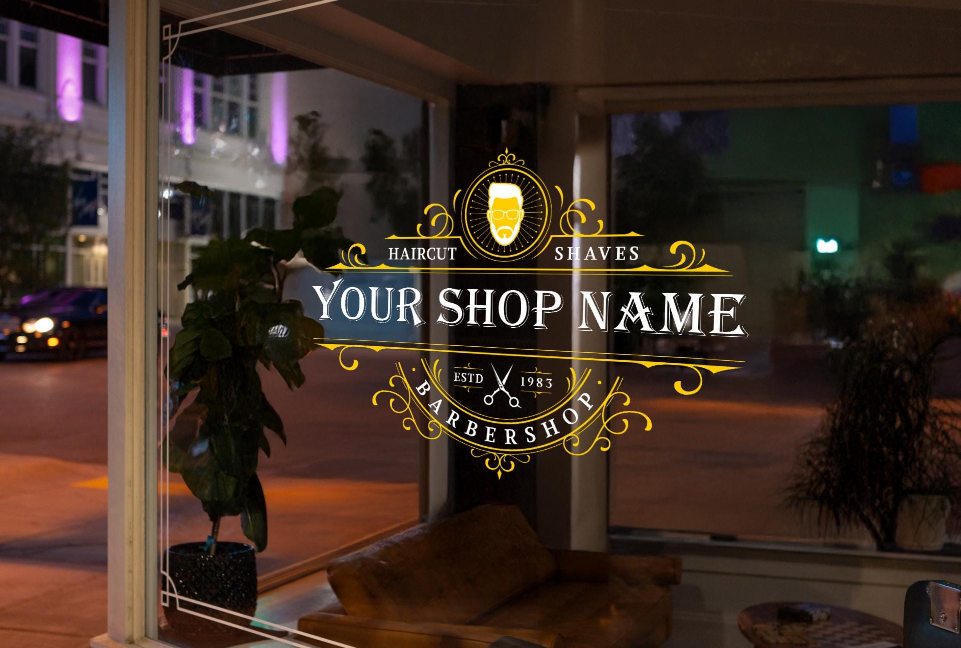 Customizable Modern and Stylish Barber Sticker, Add Style to Your ...