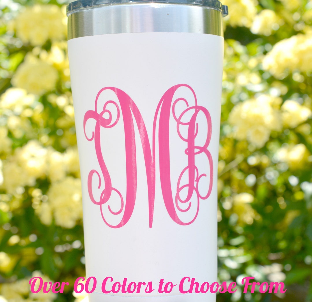 Personalized Monogram Decal - Car Decal - Script Monogram - Vinyl ...
