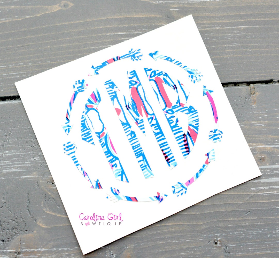 Arrow Monogram Decal, Custom Monogram Decal for Car Rear Window Sticker ...