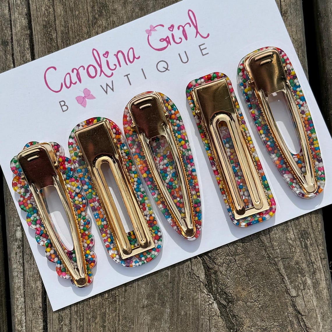 Sparkle Confetti Hair Clips ~ Resin Hair Clips for Girls ~ Birthday ...