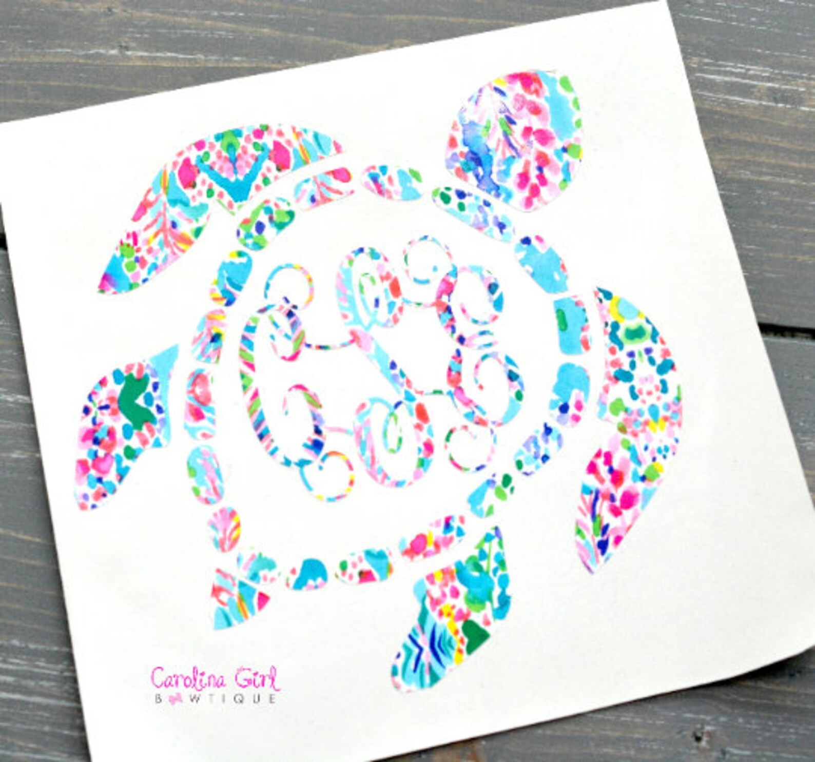 Monogram Decal Turtle Monogram Monogrammed Car Stickers - Etsy