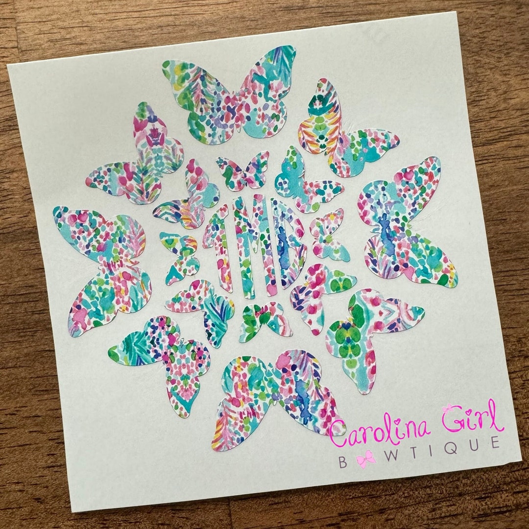 Custom Butterfly Monogram Decal for Car Rear Window Sticker ...